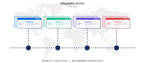 Circular Layout Diagram With 4 List Of Steps Circular Layout Diagram Infographic Element