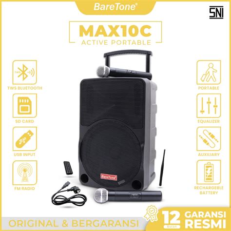 Jual Baretone Speaker Portable Max C Speaker Bluetooth Inch Mini Portable Support Micro Sd