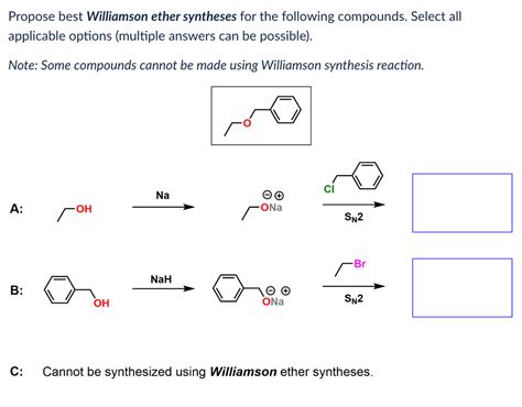 Answered Propose Best Williamson Ether Syntheses Bartleby