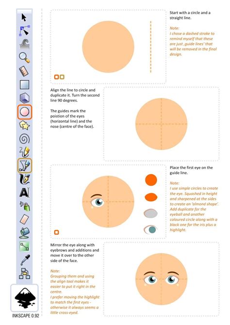 Character Design Simpler Rotation Of A Face Using Basic Vector Shapes