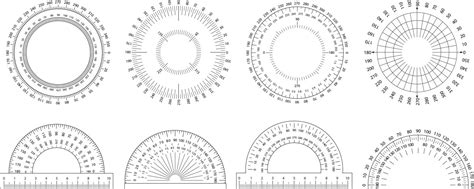 Protractor Set Angle Measurement Tool Royalty Free Vector