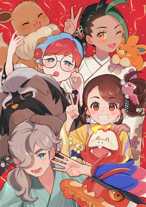 Eevee Juliana Nemona Arven Penny And More Pokemon And More Drawn By Furukawa Raku