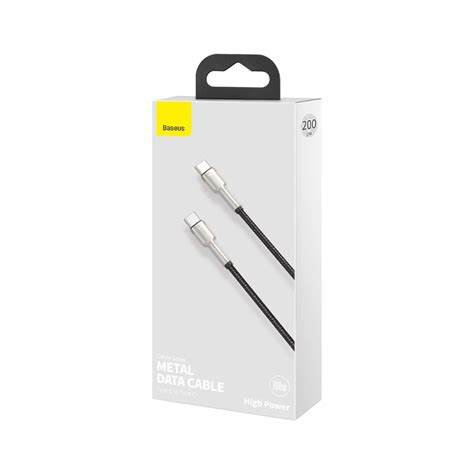 Cable Usb C A Usb C Baseus Cafule Series Metal Catjk D01 6953156202368 2m Negro Sycom Honduras