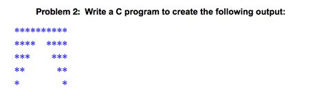 Solved Problem Write A C Program To Create The Following Chegg Com