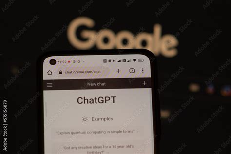 OpenAI ChatGPT Vs Google Concept Chat Bot GPT On Smartphone And Google Logo Background Stock