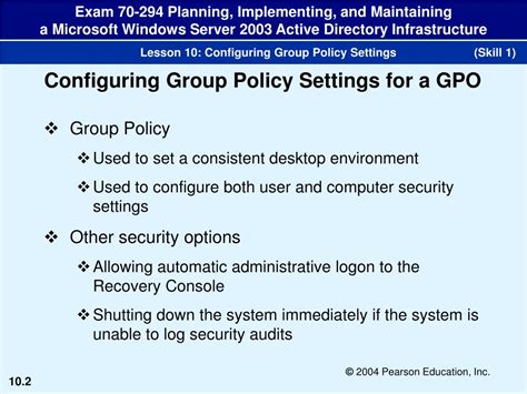 PPT Configure Group Policy Settings For A GPO Modify The Order Of Group Policy Objects