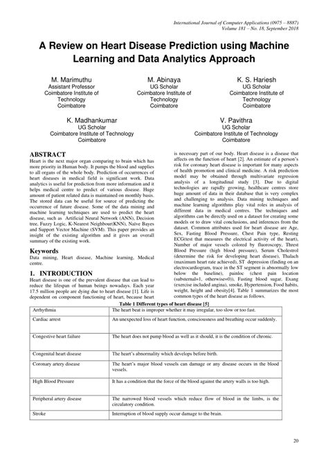 Pdf A Review On Heart Disease Prediction Using Machine Learning And