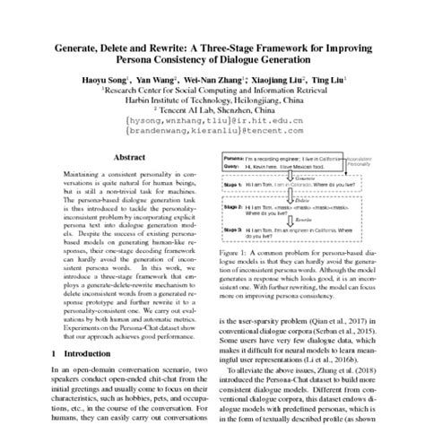 generate delete and rewrite a three stage framework for improving persona consistency of