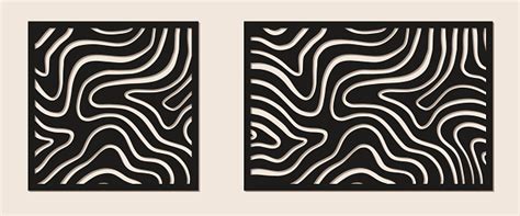 벡터 레이저 컷 패턴 세트 레이저 절단을위한 장식 패널 추상적인 기하학적 장식 다이아몬드 그리드 격자 메쉬가 있는 컷아웃 실루엣