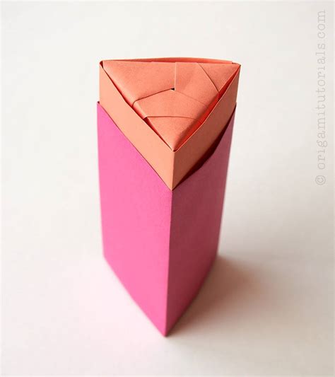 Origamitutorials Triangle Sliding Origami Twist Box Tutorial I Just Finished With My Latest