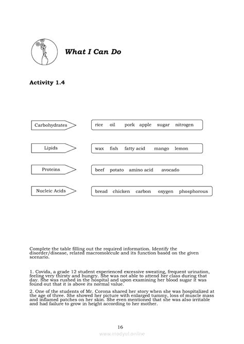 Physical Science Module 7 Biological Macromolecules Shs Modules