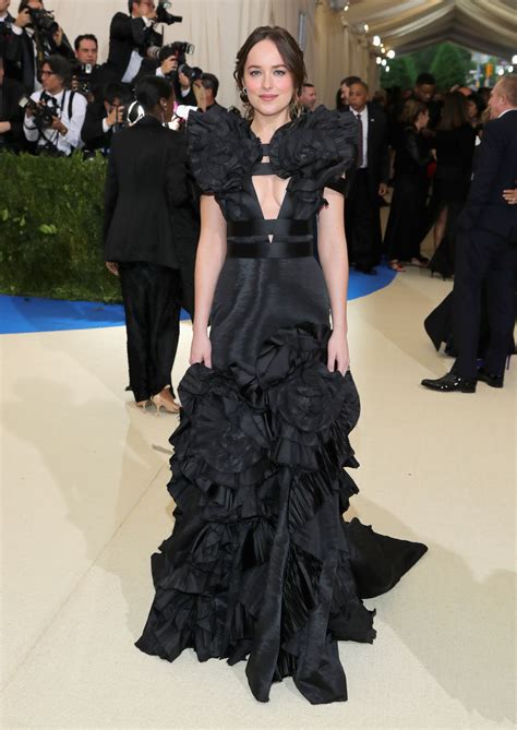 Dakota Johnson Wears Gothic Gucci On The Met Gala 2017 Red Carpet Vogue