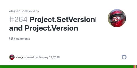 Projectsetversionfrom And Projectversion · Issue 264 · Oleg Shilowixsharp · Github