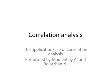 Correlation Analysis Ppt