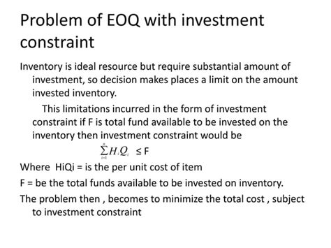 or presentation on muli item deterministic inventory model pdf physics science