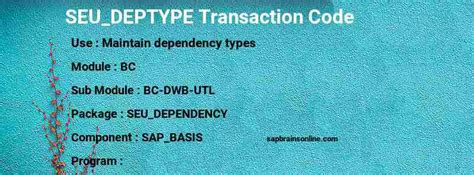 Seudeptype Sap Tcode For Maintain Dependency Types