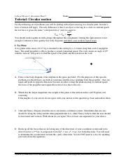 CP Recitation Tutorial Week Circles College Physics I Recitation Week Name Section