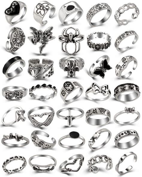 Vintage Silver Knuckle Stackable Butterfly Rings
