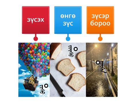 Дүрс ялгасан үгсийг утгатай нь зөв харгалзуулаарай Labelled Diagram