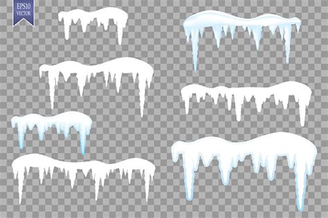 투명 한 배경에서 분리 하는 눈 모자 눈 차가워요의 집합입니다 겨울 배경 눈 요소입니다 디자인에 대 한 만화 스타일 서식 파일 벡터 3d 안경에 대한 스톡 벡터 아트 및