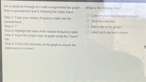 Solved Lin Is Using Technology To Create A Segmented Bar