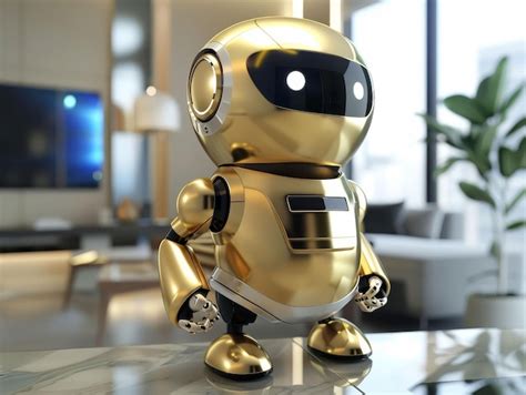 Premium Photo Golden Android Ai Assistant Revolutionizing Households With Its Advanced