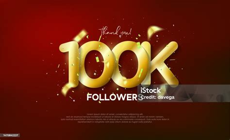 황금 금속 번호 감사합니다 추종자 100k 포스터 배너 축하 인사말을 위한 프리미엄 벡터 3차원 형태에 대한 스톡 벡터 아트 및