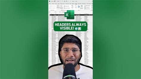 excel headers stay put excel exceldataanalytics exceltips exceltricks youtube