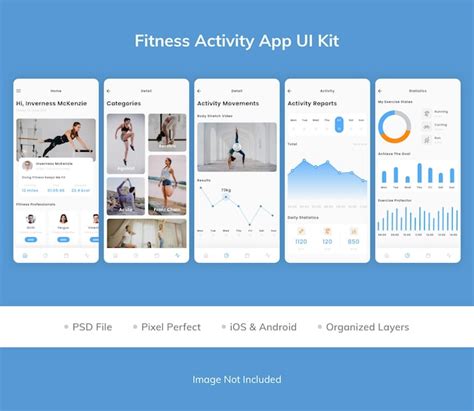 Premium Psd Fitness Activity App Ui Kit