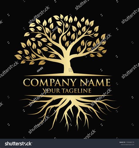 Tree Roots Logo Illustration Tree Life Stock Vector Royalty Free 1339688135