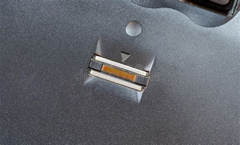 Fingerprint Scanner Sensor Module On A Laptop Computer Fingerprint Unlock System For Data