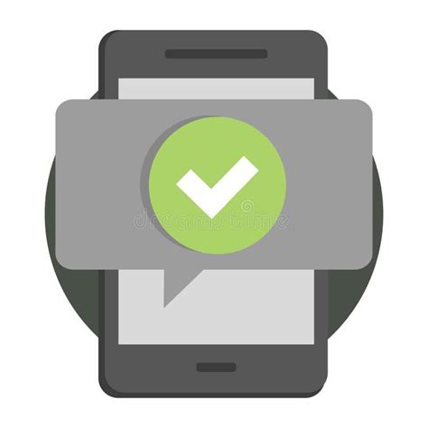 Mobile Phone Notification Vector Icon Smartphone With Check Mark