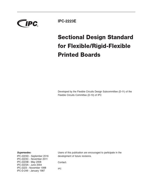 Ipc 2223e Sectional Design Standard For Flexible Rigid Flexible Printed Boards Pdf
