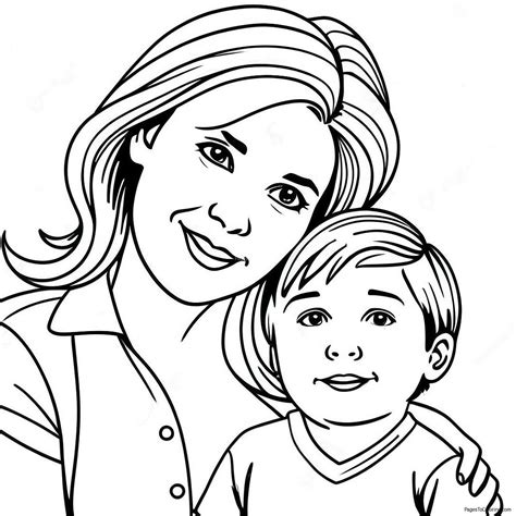 Mom And Son Coloring Page 27713 22368