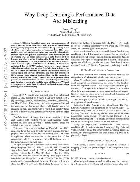 Pdf Why Deep Learnings Performance Data Are Misleading