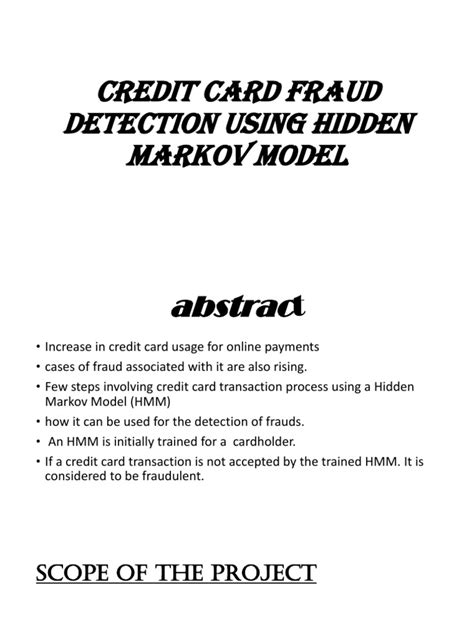 Detecting Credit Card Fraud Using Hidden Markov Models A Concise And