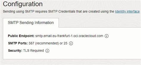 Configuration Of Oracle Cloud Email Delivery Service For Emailing With Apex