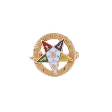 Jewelry Yellow Gold Order Of The Eastern Star Badge 14k Oes Masonic