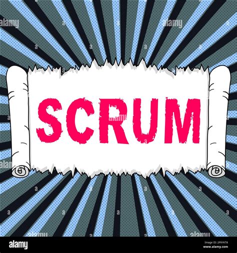 Sign Displaying Scrum Word Written On Handwriting As Distinct From Print Written Characters Of