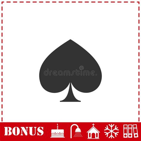 Spade Icon Black And White Vector Illustration Stock Vector