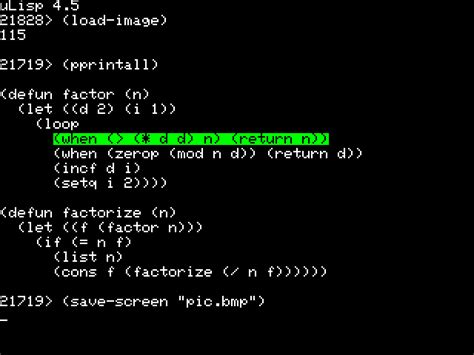 Ulisp T Deck Screen Capture