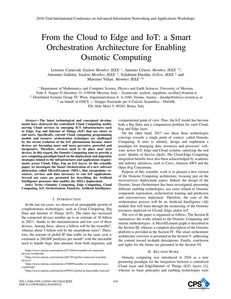 Pdf From The Cloud To Edge And Iot A Smart Orchestration Architecture For Enabling Osmotic