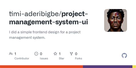 GitHub Timi Aderibigbe Project Management System Ui I Did A Simple Frontend Design For A
