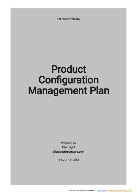 Free System Configuration Management Plan Template Google Docs Word