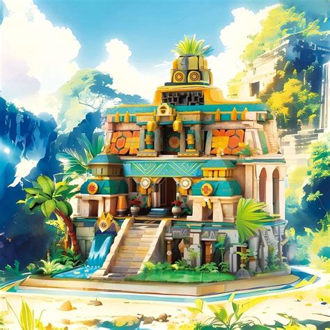 Puzzle Assembling Mini Lost Particles Street Scene Building Bookstore Temple Building Blocks