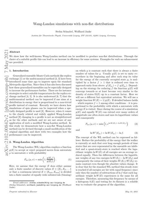 Pdf Wang Landau Simulations With Non Flat Distributions