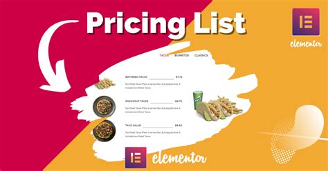 Pricing List Official Elementor Addons Plugins And Widgets