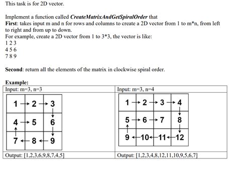 Solved Pls Write The Code In C This Task Is For 2d Vector