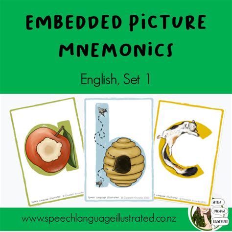 Embedded Picture Mnemonics English Set 1 Speech Language Illustrated