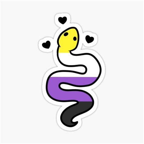Nonbinary Pride Snake Sticker For Sale By Avesmx Redbubble
